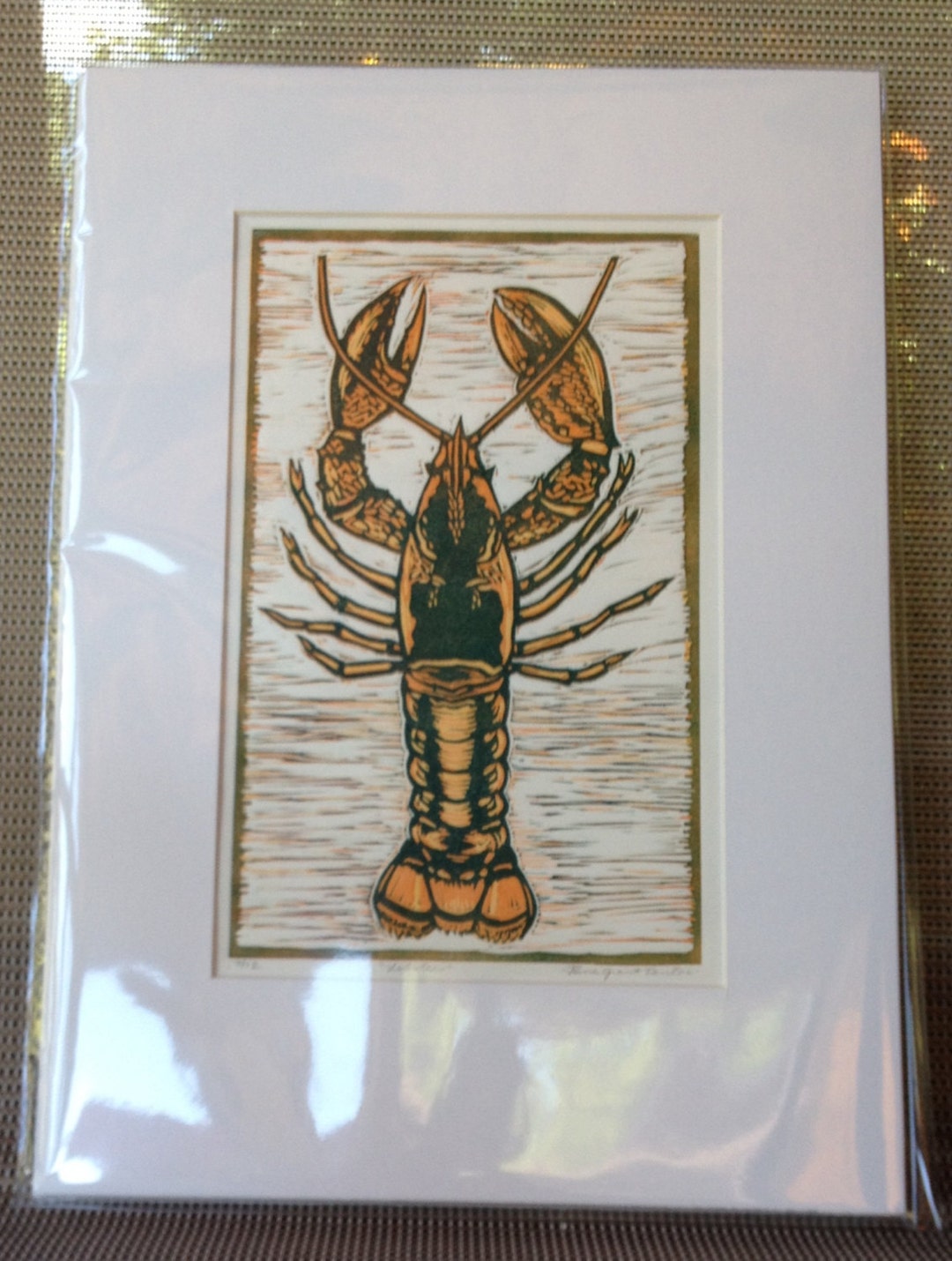 Lobster Block Print - Etsy