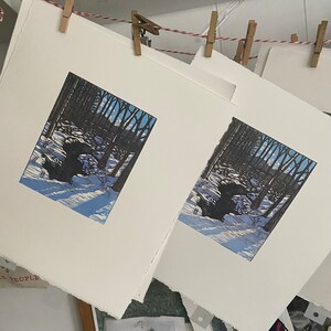 Goffstown Stream 2 Reduction Block Print - Etsy