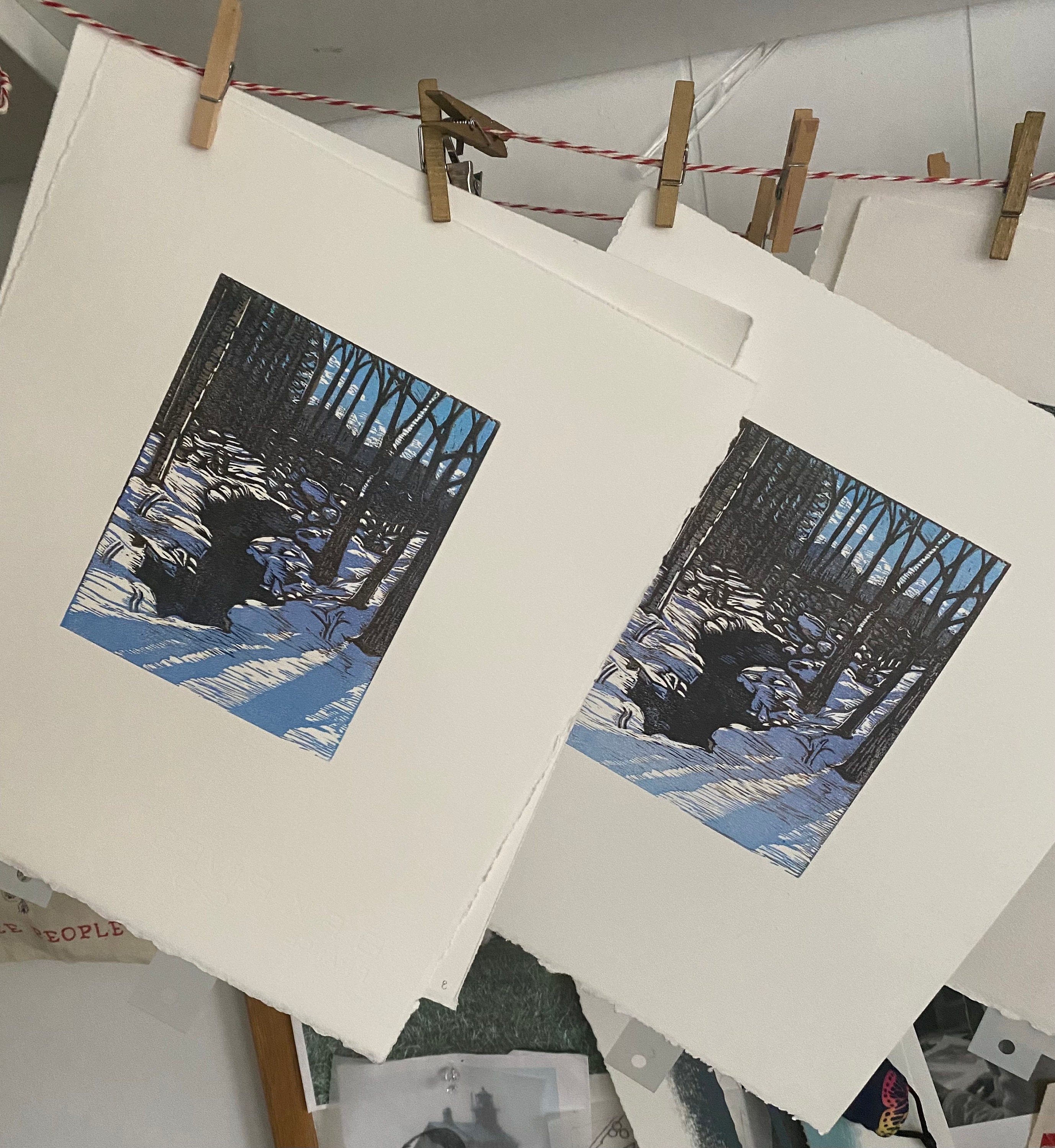 Goffstown Stream 2 Reduction Block Print - Etsy