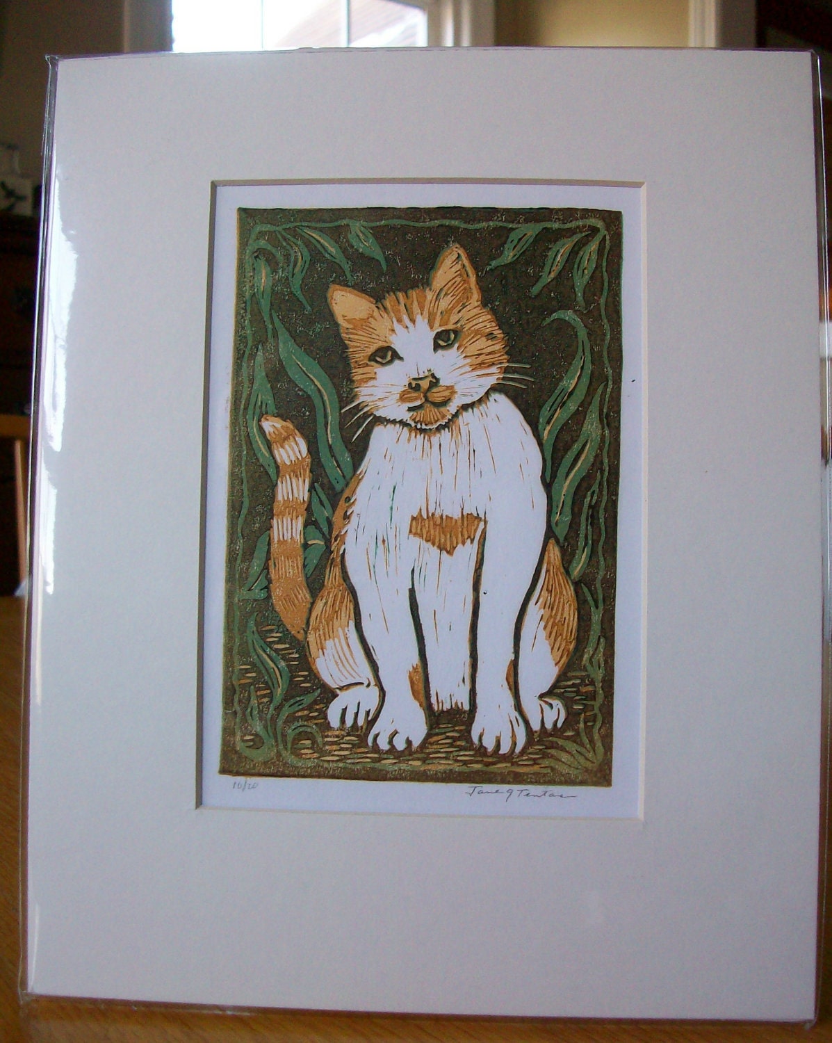 Floyd the Cat Block Print - Etsy