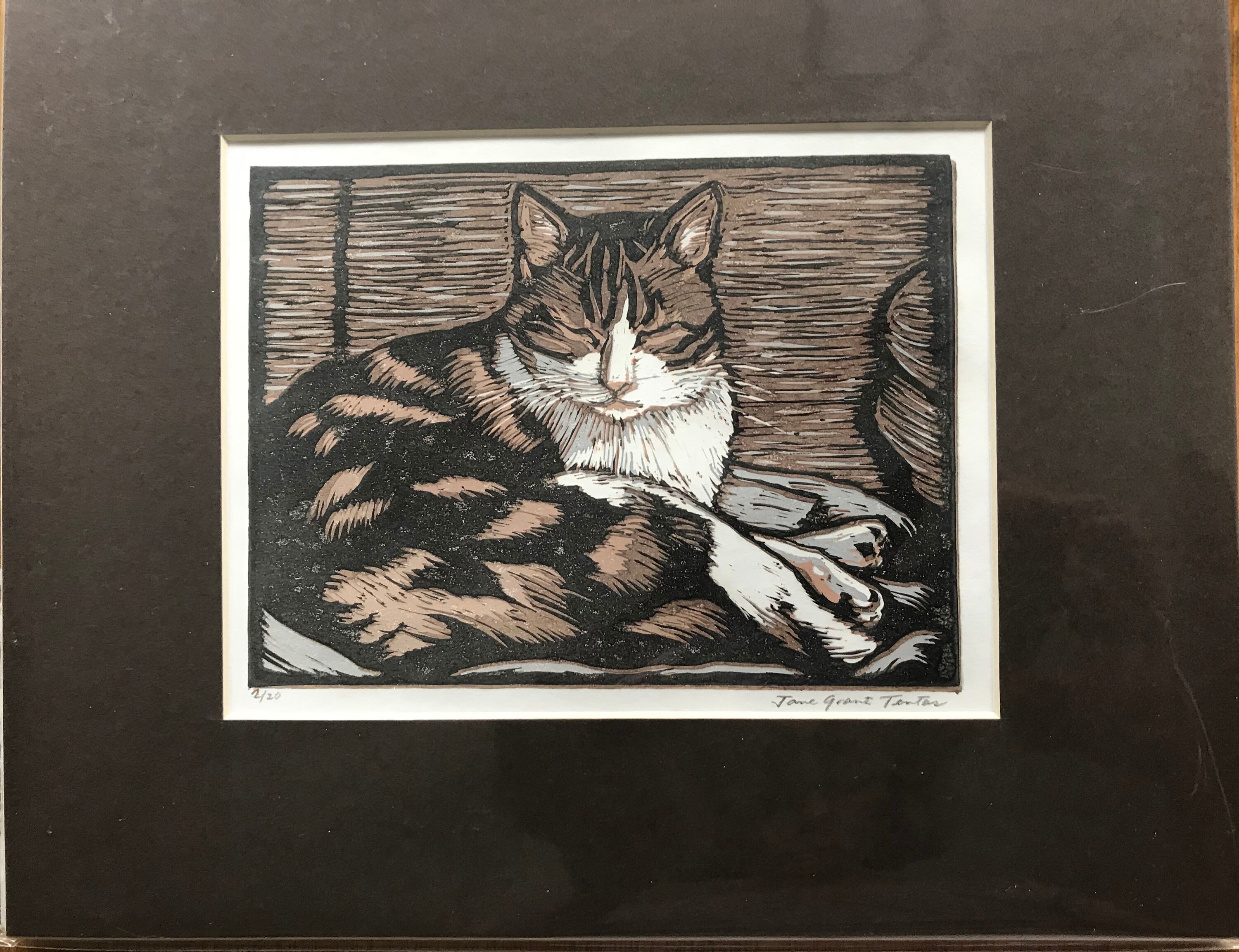 Napping Cat Block Print - Etsy