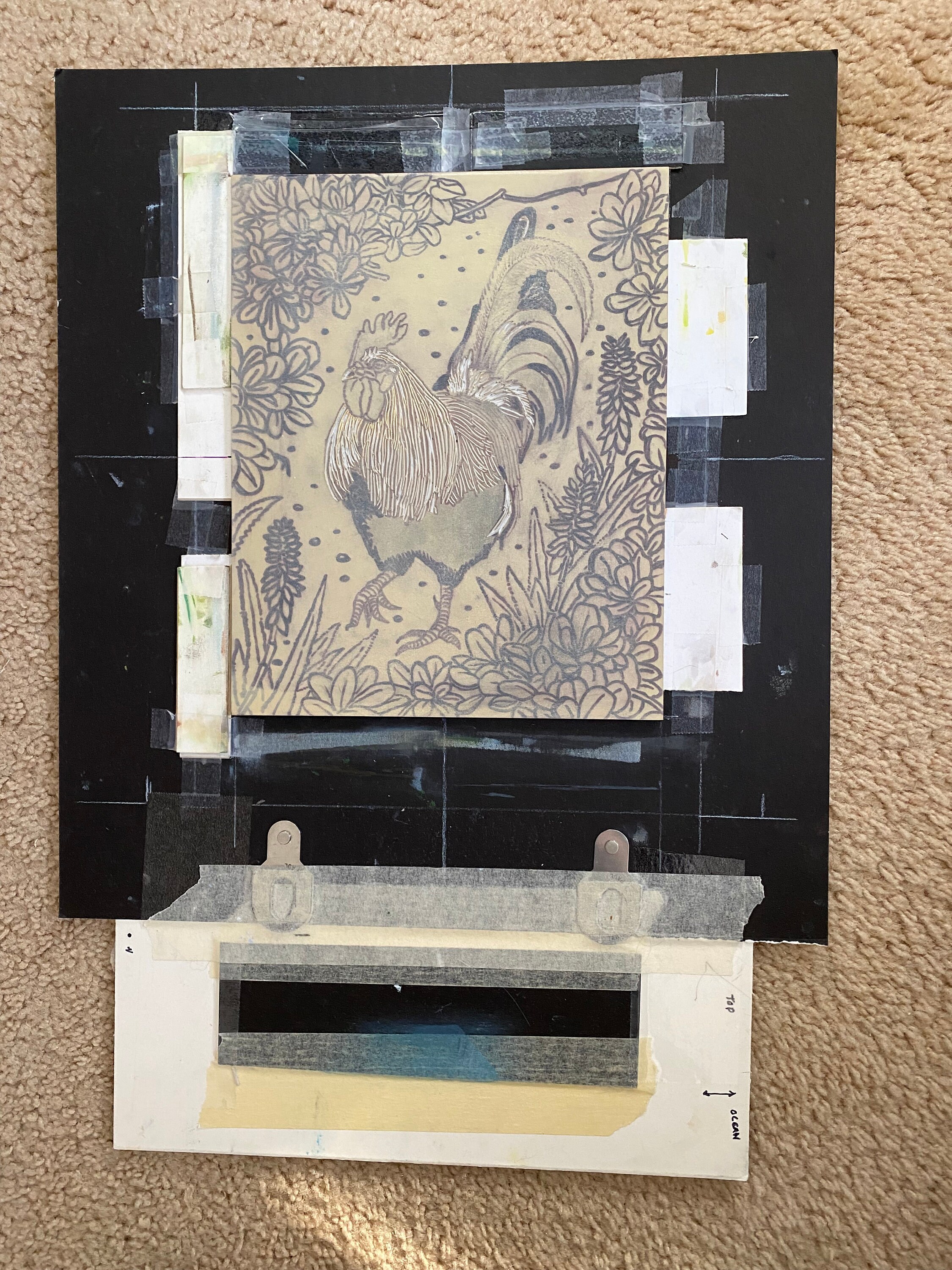 Kauai Wild Rooster Block Print - Etsy