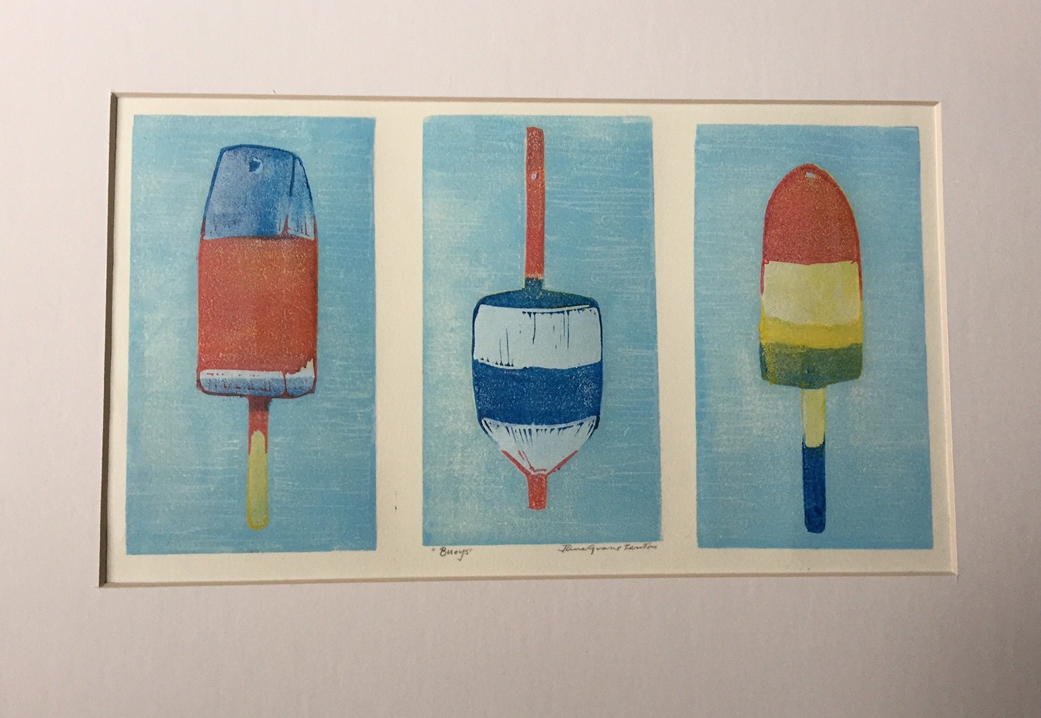 Lobster Buoys Block Print - Etsy