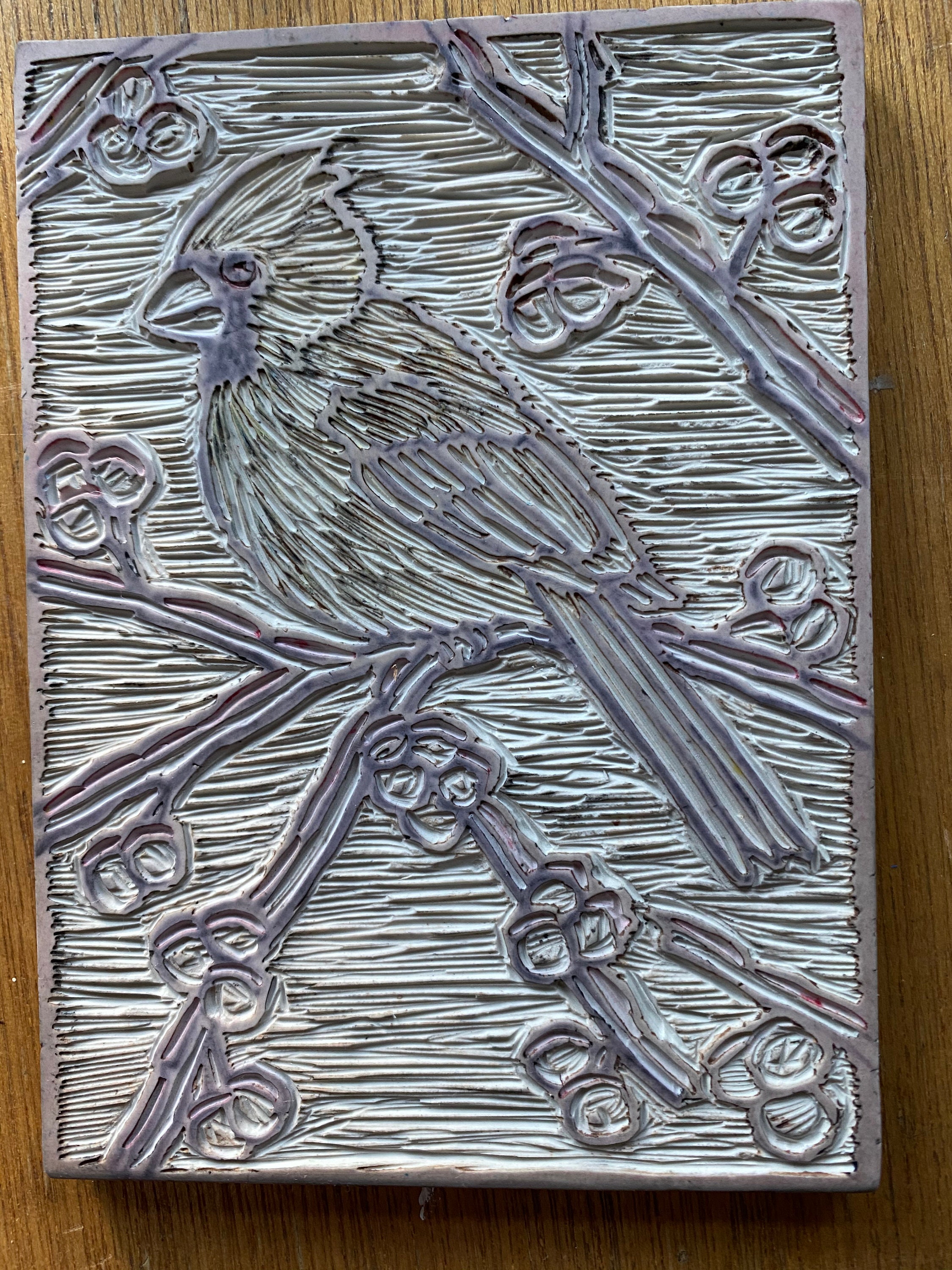 Cardinal Block Print - Etsy