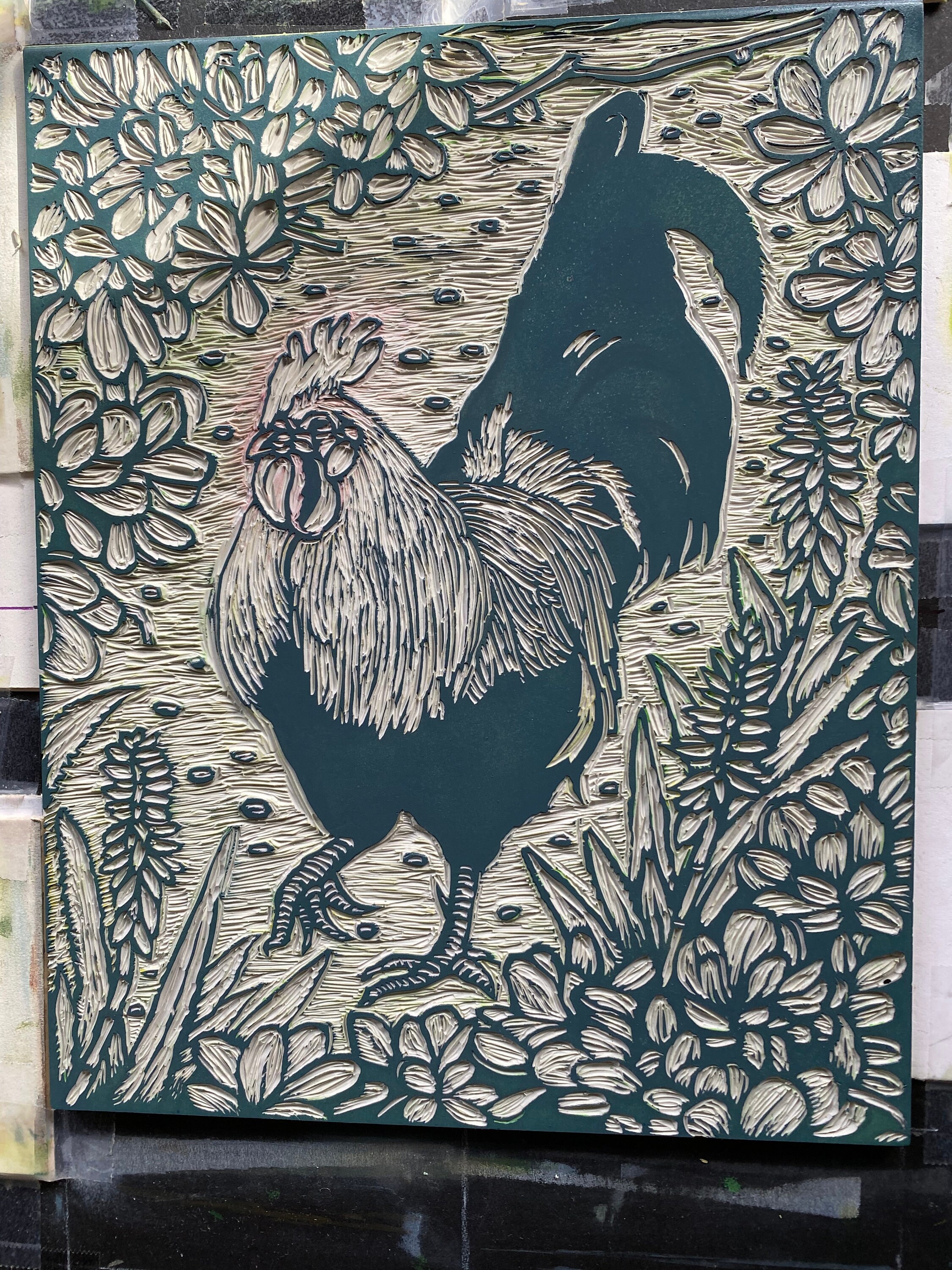 Kauai Wild Rooster Block Print - Etsy