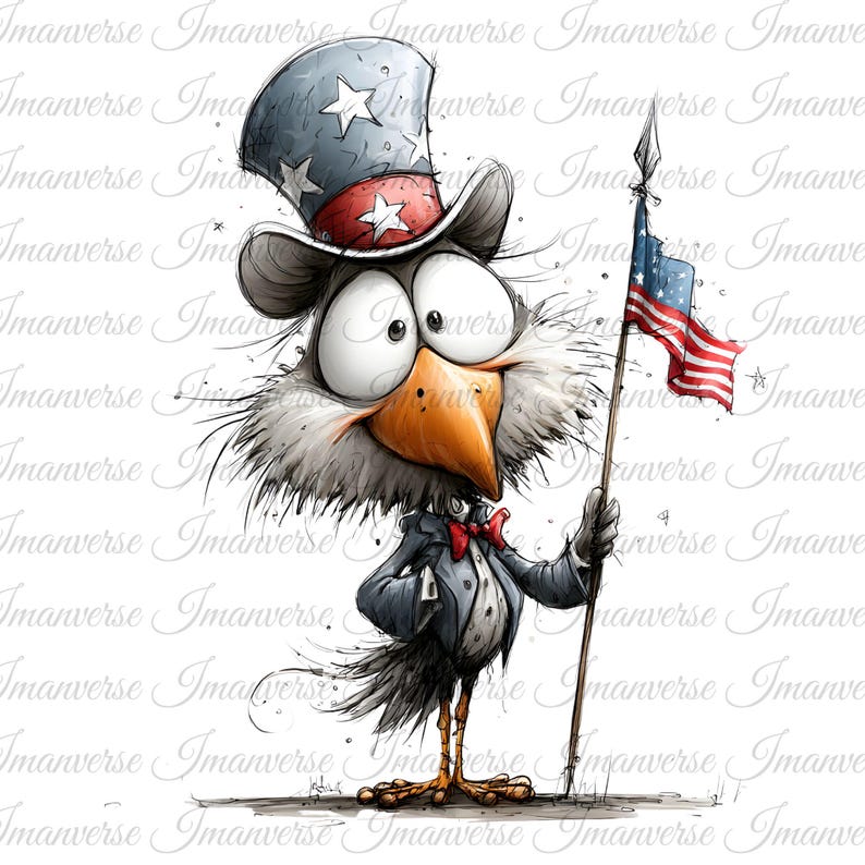 Patriotic Bald Eagle Clipart, American Flag 4th of July Sublimation ...