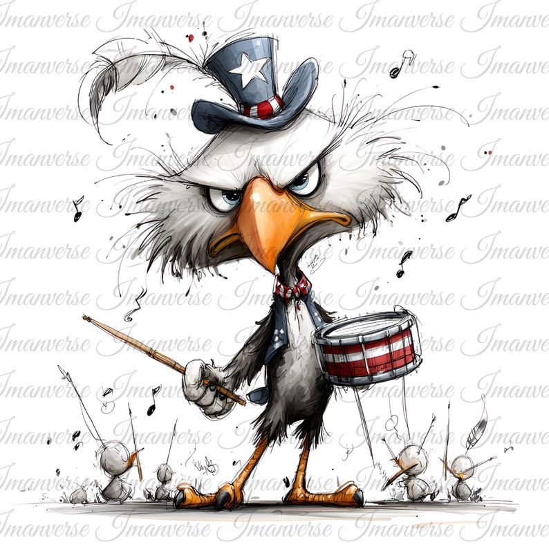 Patriotic Bald Eagle Clipart, American Flag 4th of July Sublimation ...