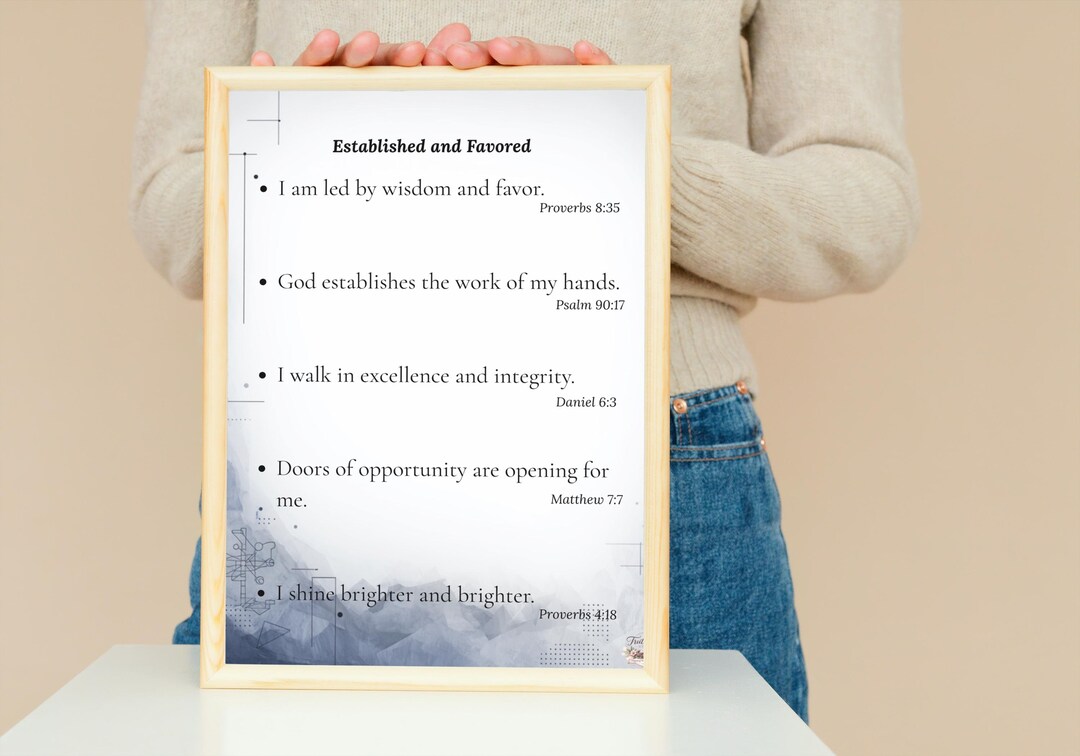 Christian Success Declarations Printable | Wisdom & Favor Bible ...