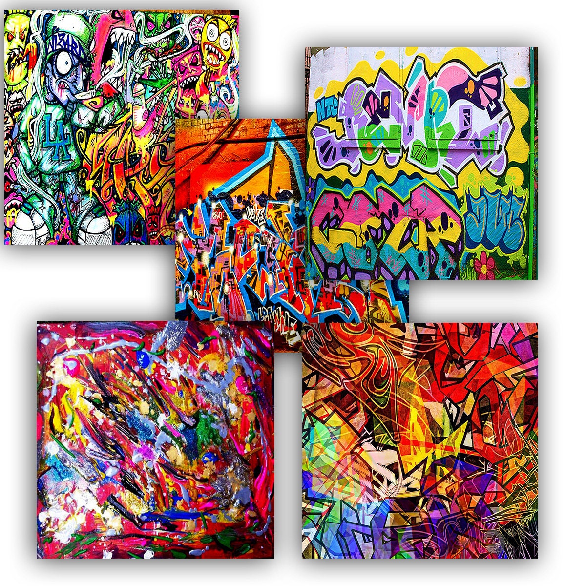 Print Graffiti Super Diigital Texture Colour Paper Digital 10 Pack ...