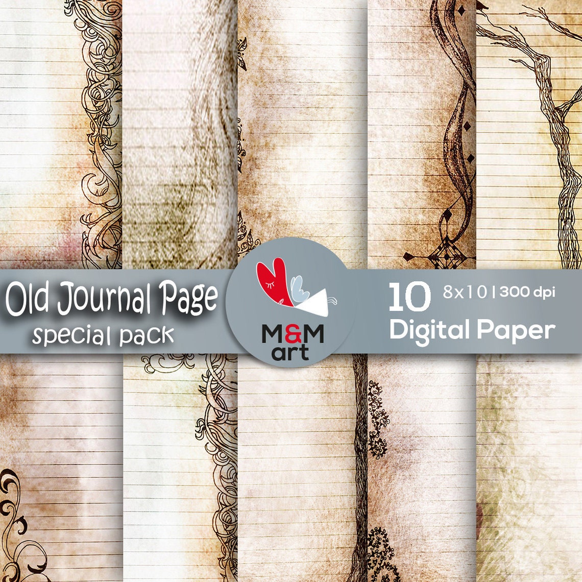 Prints Digital Old Journal Paper Digital Antique Paper - Etsy