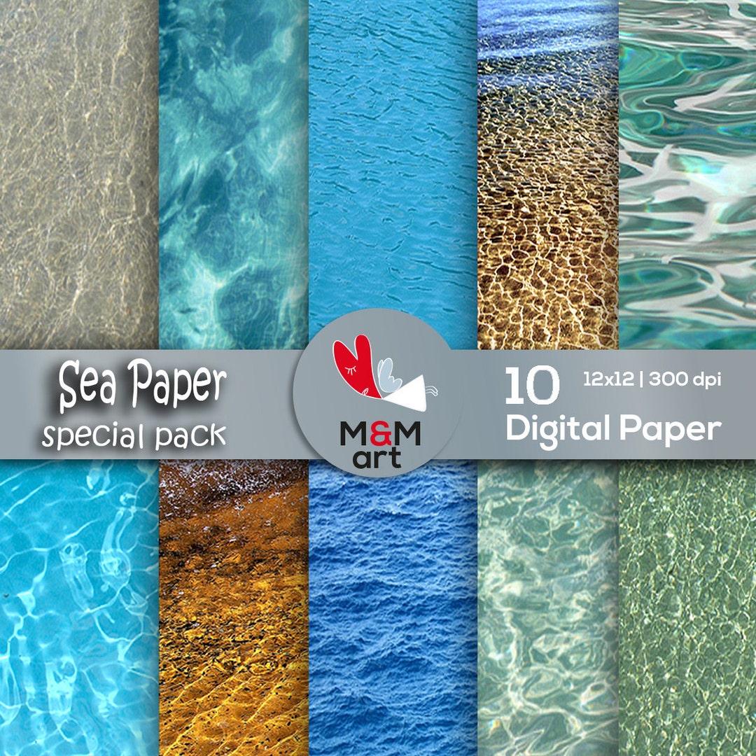 Print Sea ,digital Texture Paper ,printable Ocean Paper, Beach, Summer ...