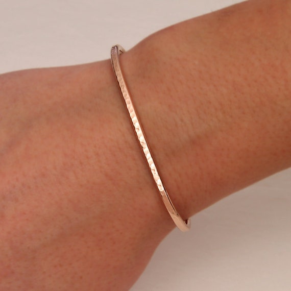 Hammered Cuff Bracelet 14K Rose Gold Filled 350str.rgf | Etsy