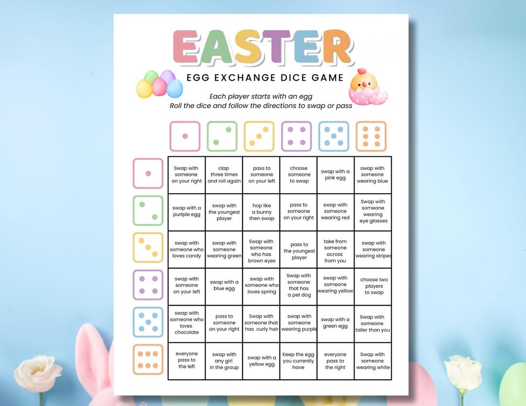 Easter Egg Exchange Dice Game (instant Download) - Etsy