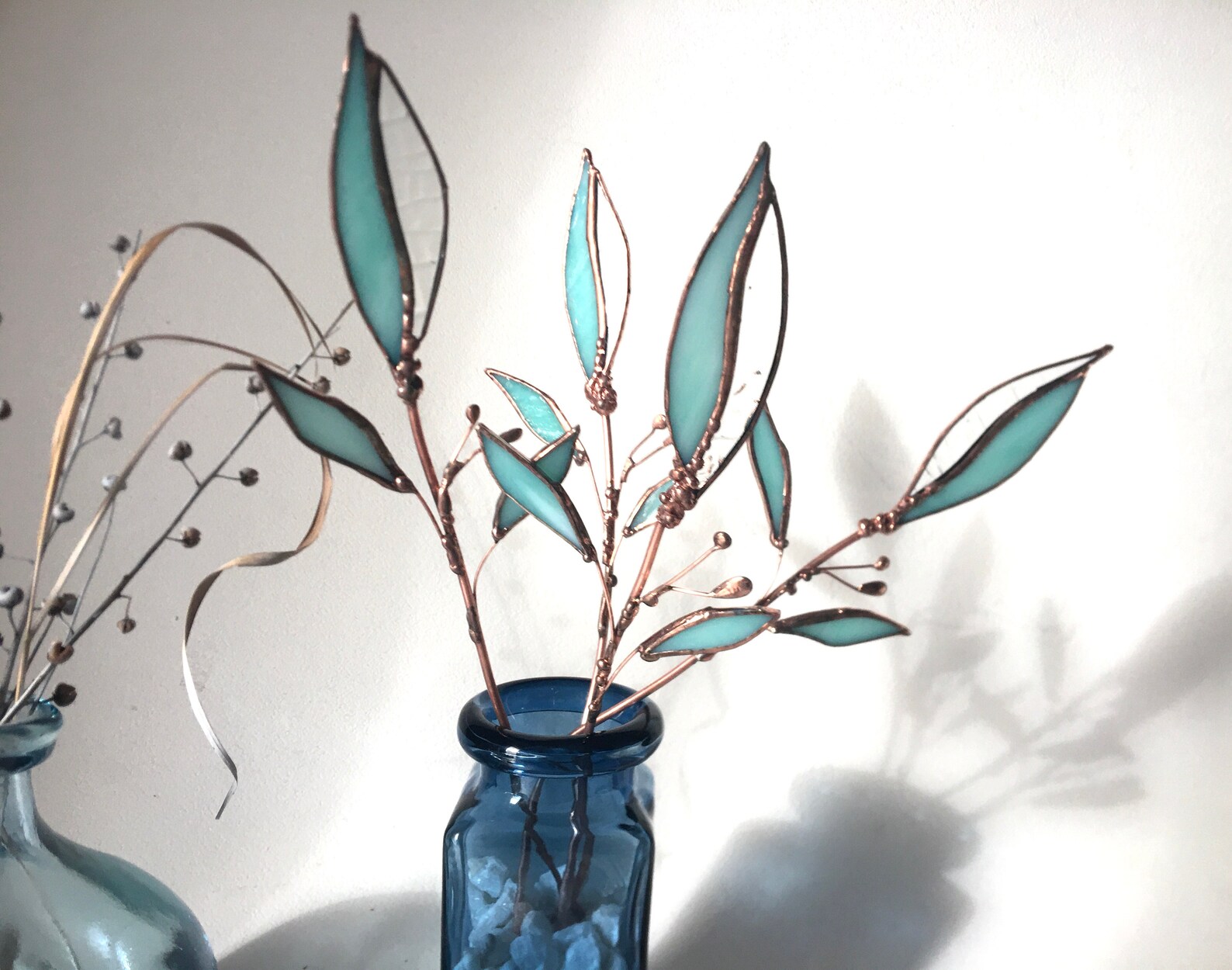 Aqua Green Leaves. Aqua Glass Spring Branch. Spring Plant - Etsy