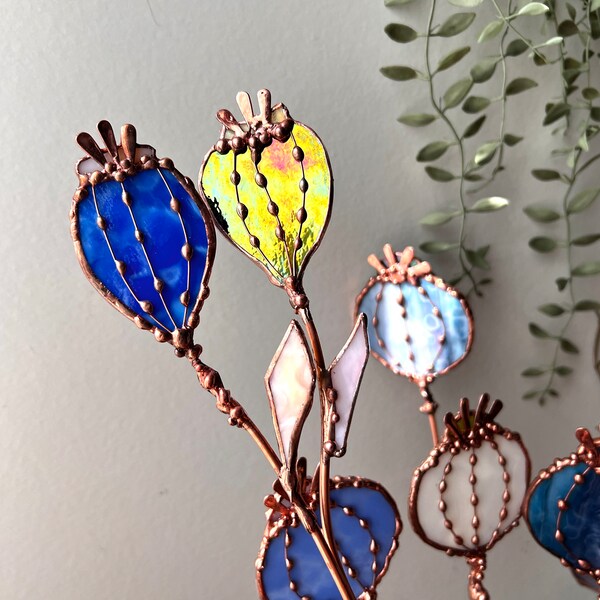 Stained Glass Poppy - Etsy