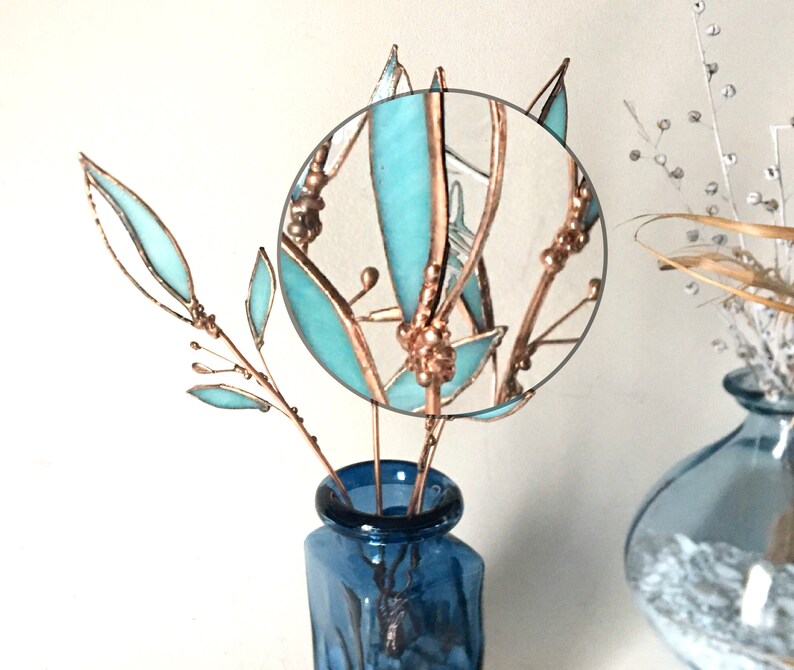 Aqua Green Leaves. Aqua Glass Spring Branch. Spring Plant - Etsy