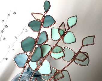 Aqua Green Leaves. Aqua Glass Spring Branch. Spring Plant - Etsy
