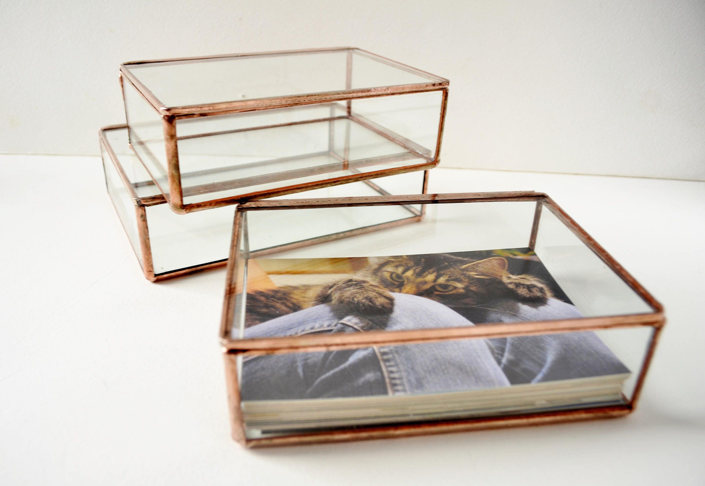 Photo Display Box Clear Glass Photo Print Box Display Case | Etsy