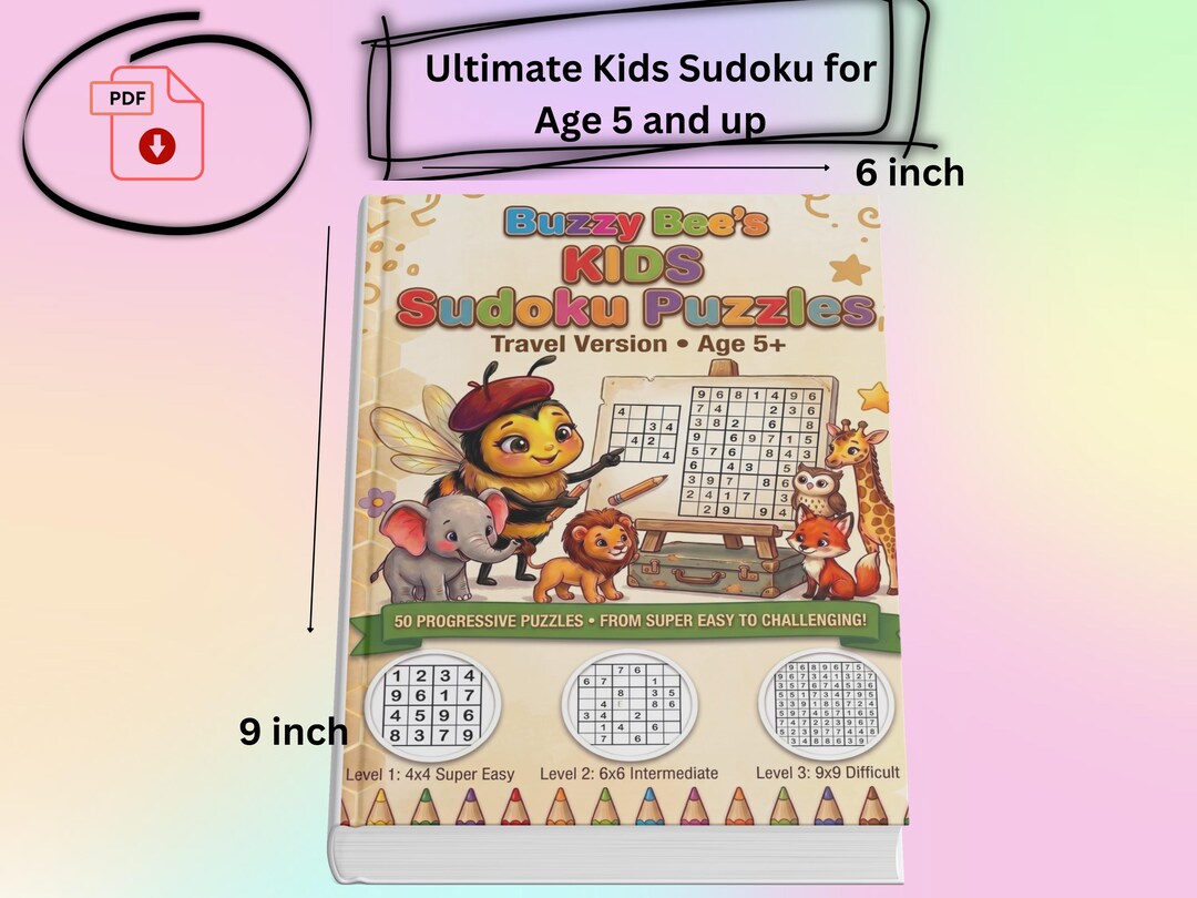 Kids Sudoku Puzzles | 50 Progressive Levels 4x4, 6x6, 9x9 (digital ...