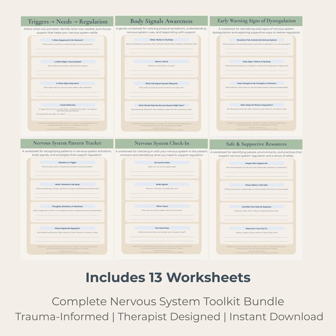Complete Nervous System Toolkit Bundle | Trauma-informed Therapy ...