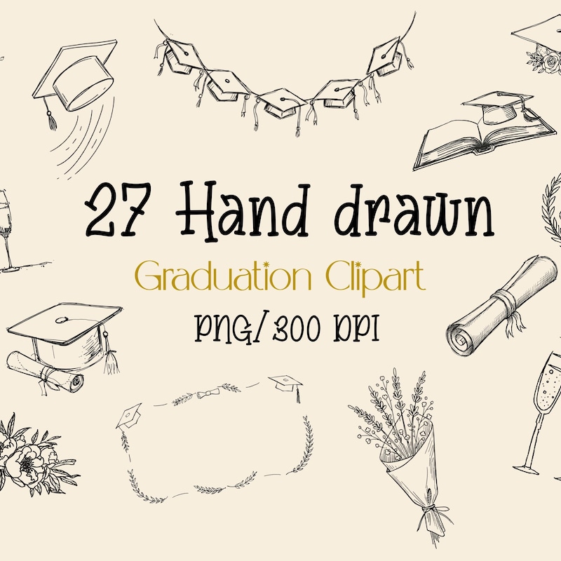 Graduation Hand Drawn - Etsy