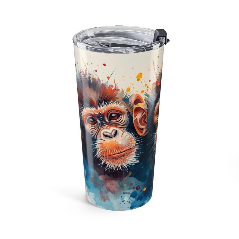 Colorful Monkeys Tumbler | 20oz Insulated Travel Cup - Etsy