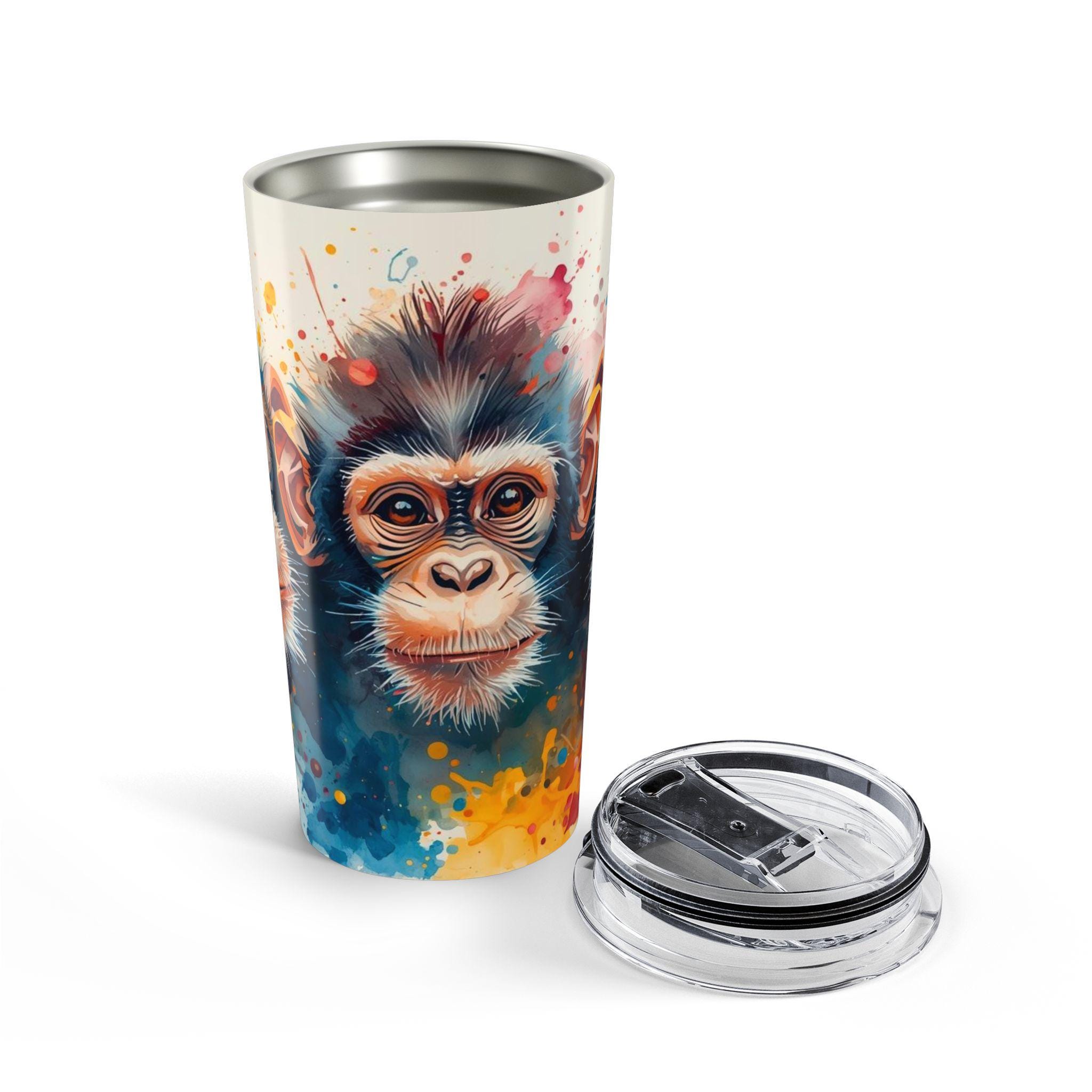 Colorful Monkeys Tumbler | 20oz Insulated Travel Cup - Etsy