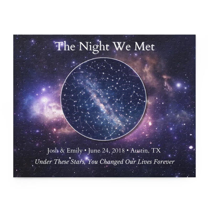 Personalized Star Map Puzzle | Romantic Anniversary Gift | the Night We ...