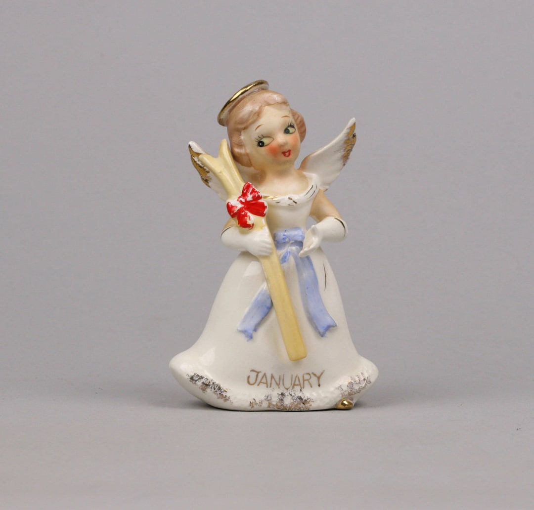 January Angel With Skis Birth Month Angel Scarce Adult in - Etsy