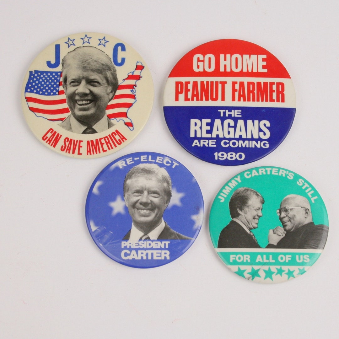 President Jimmy Carter 4 Political Campaign Pinback Buttons and One ...