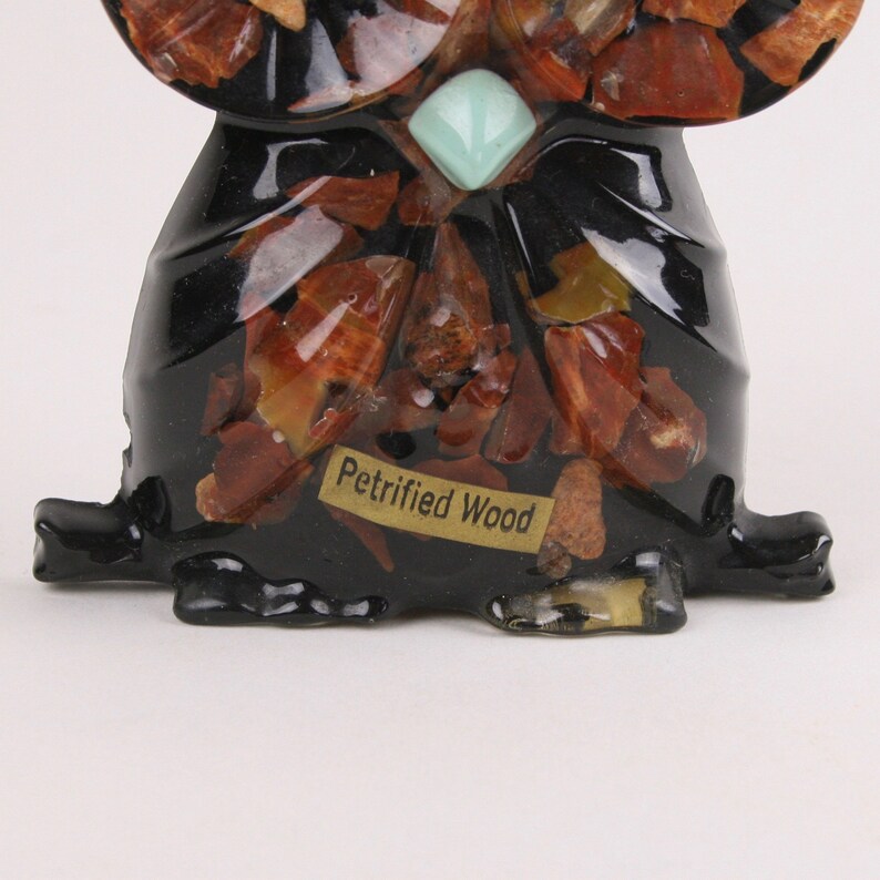 Petrified Forest Resin Owl Plaque With Embedded Petrified | Etsy