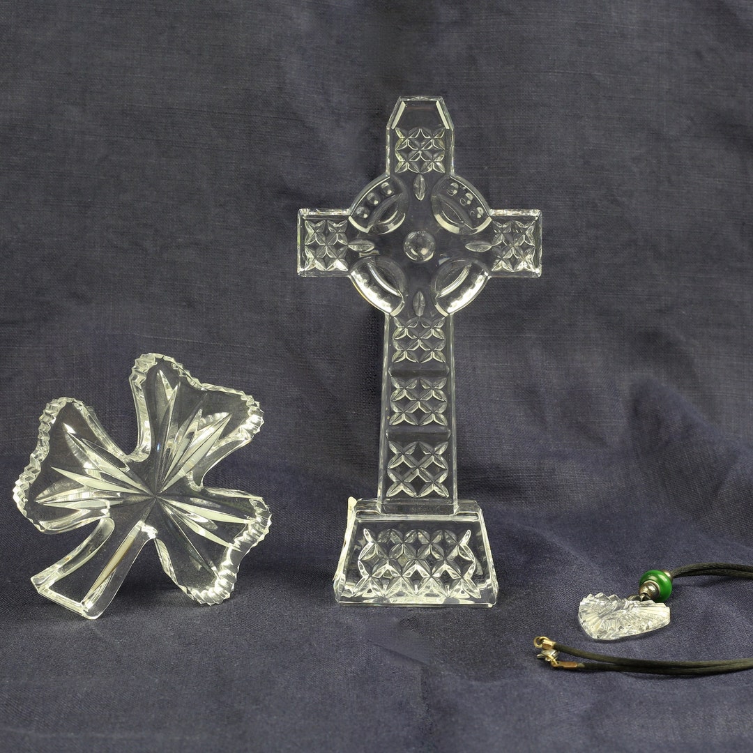 SALE! Three Waterford Crystal Items, Celtic Cross, Shamrock Paper ...