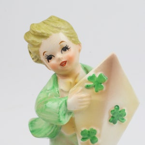 Lefton March Boy With Shamrock Kite, Windy Day, March Birth Month, St ...