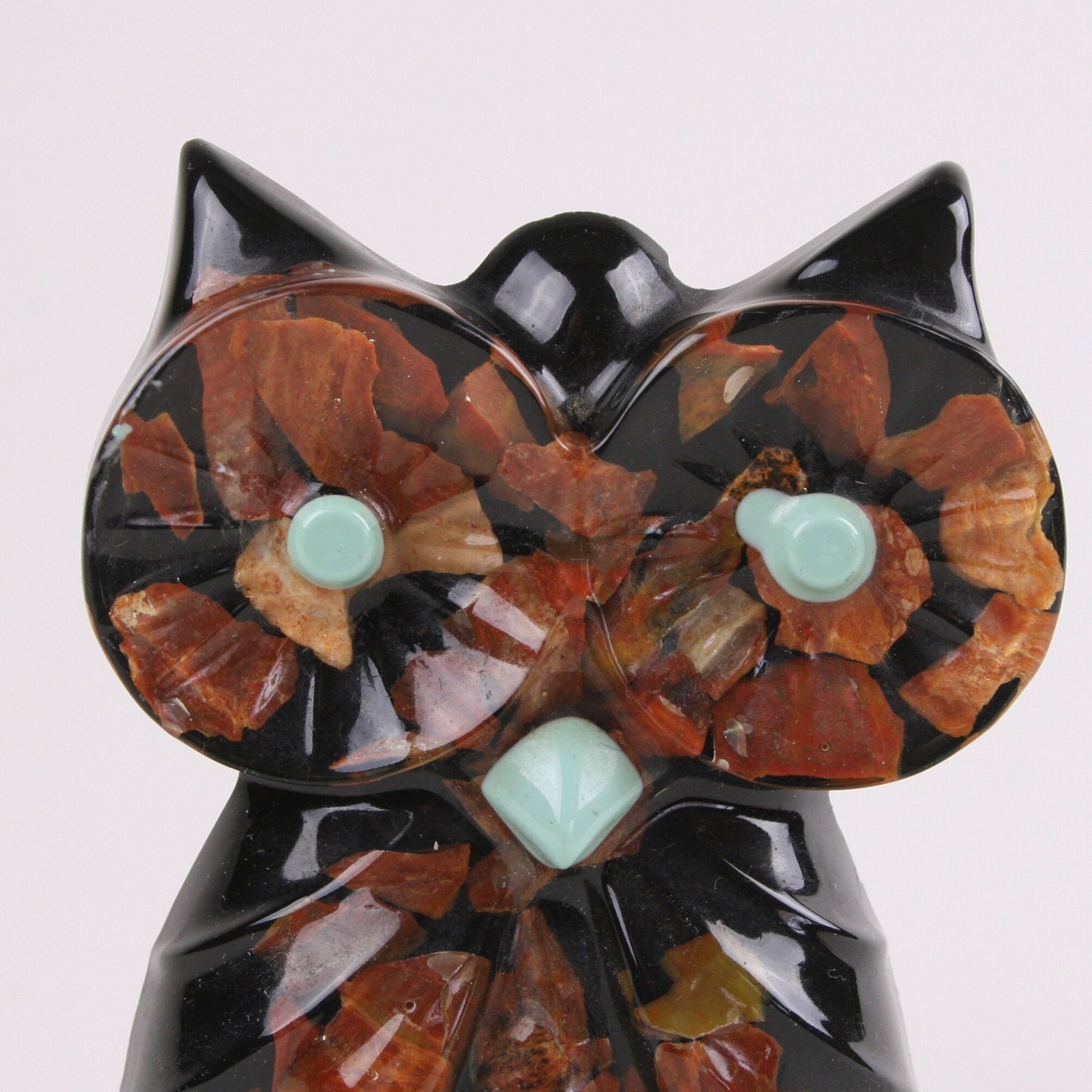 Petrified Forest Resin Owl Plaque With Embedded Petrified - Etsy