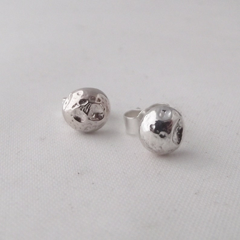 Stunning Handmade Solid Sterling Silver Organic Form Nugget Stud ...