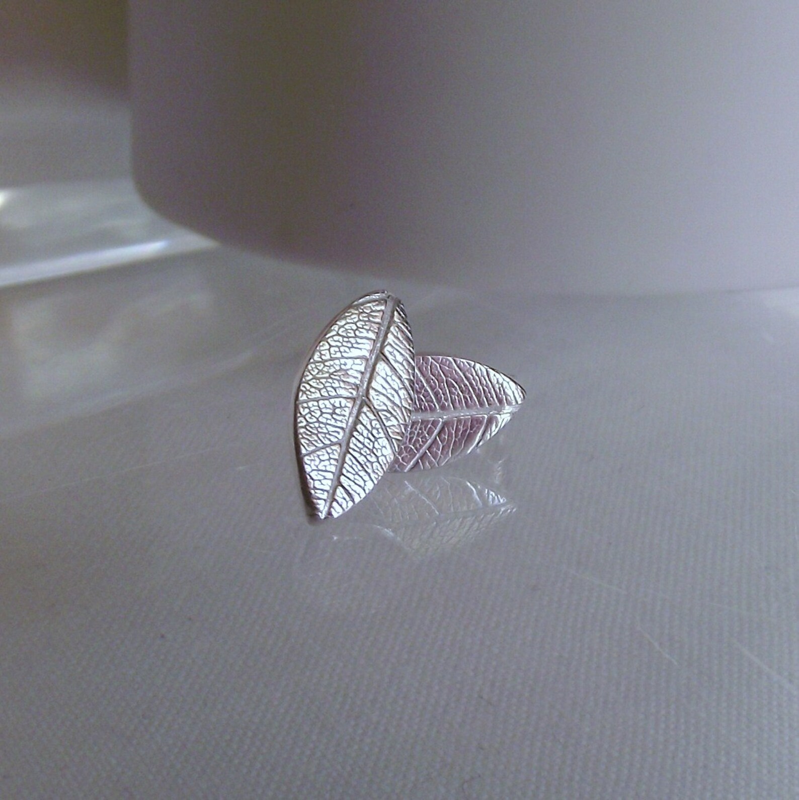 Beautiful Handmade Pure Silver 999 Natural Veined Autumn Leaf Stud ...