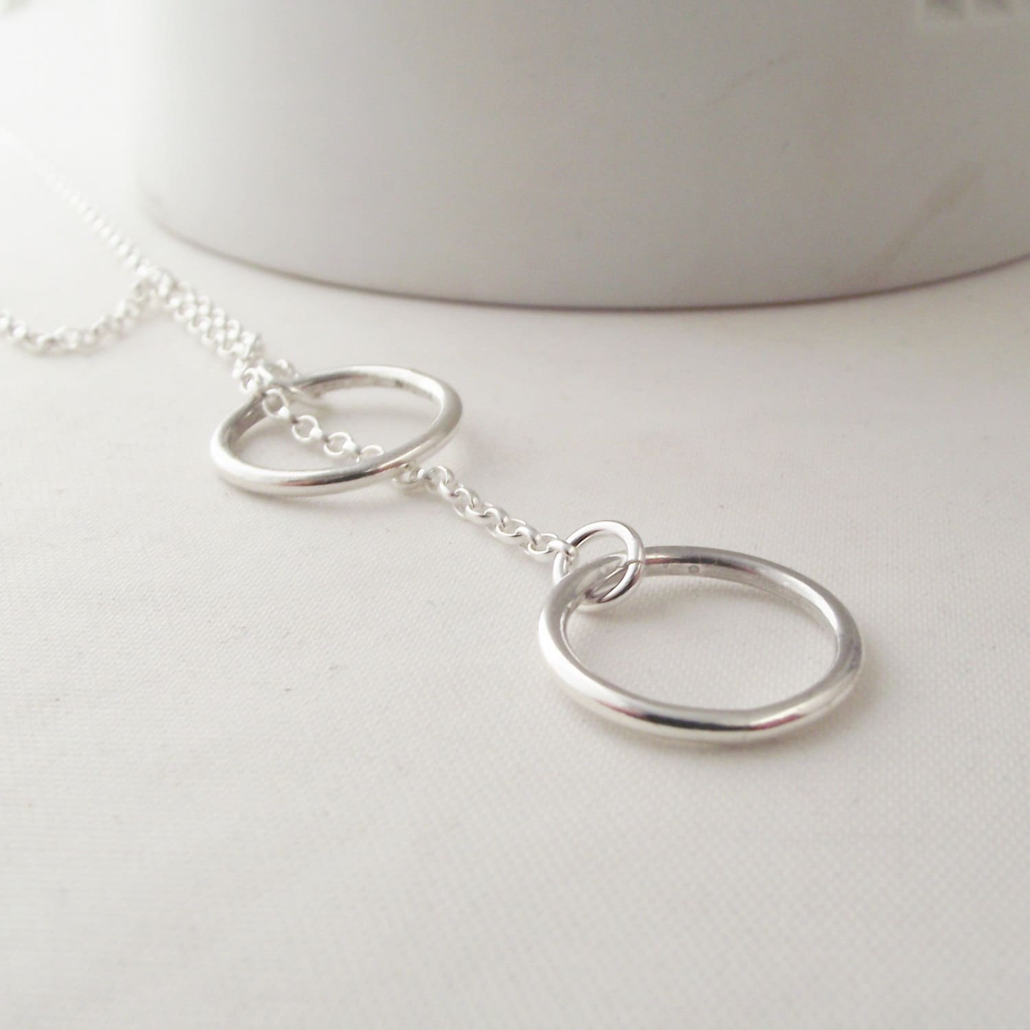Handmade Solid Sterling Silver Circles Pendant Karma | Etsy