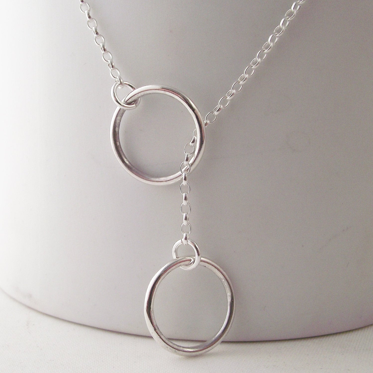 Handmade Solid Sterling Silver Circles Pendant Karma | Etsy