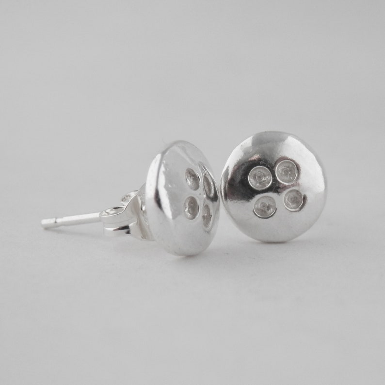 Beautiful Handmade Pure Silver 999 Retro Classic Button Stud - Etsy