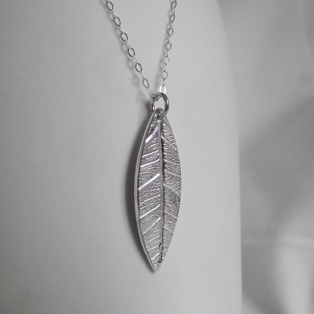 Beautiful Handmade Pure Silver 999 Natural Veined Autumn Leaf Pendant ...