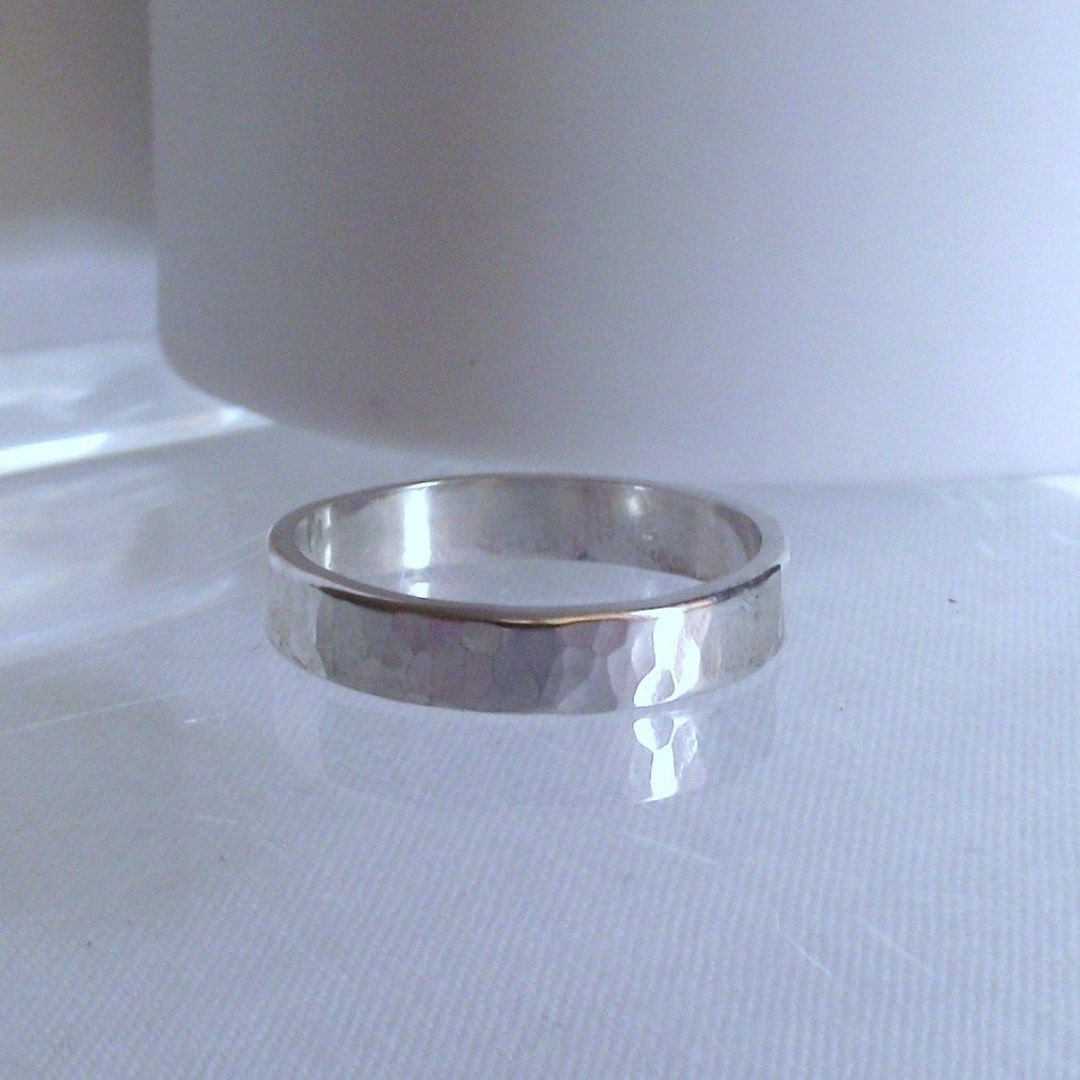 Stunning Hand Crafted Sterling Silver Hammer Finish Ring Unique Gift - Etsy