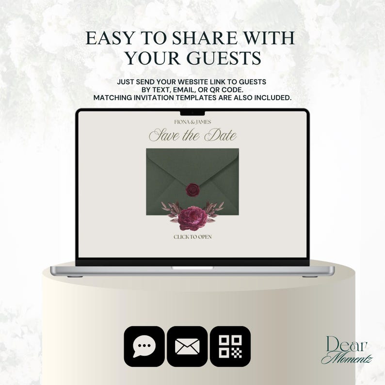 Burgundy Olive Wedding Website Template With Countdown Timer | Canva ...