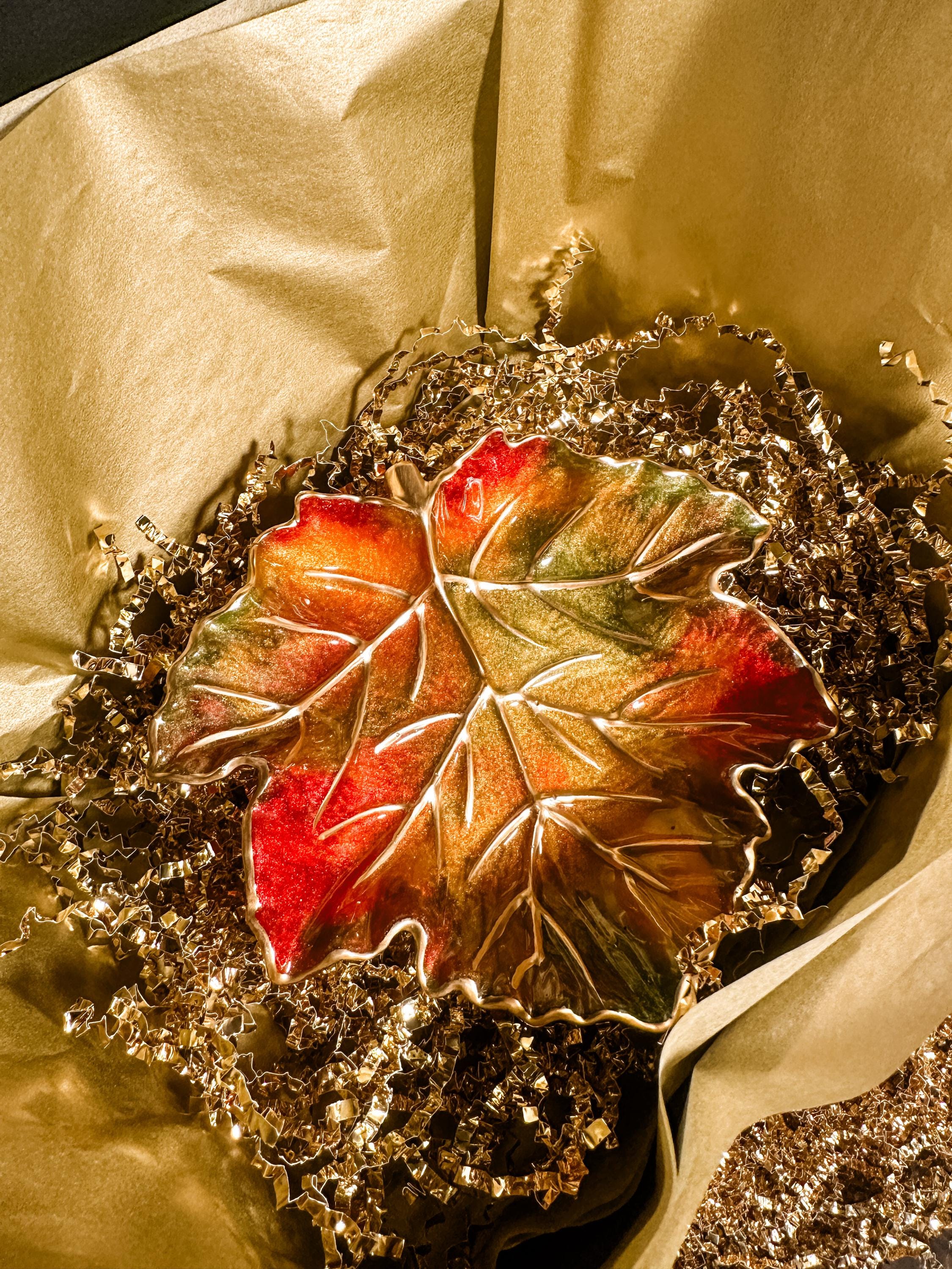 Maple Leaf Dish, Fall Decor, Trinket Tray, Plant Trinket Tray, Candy ...