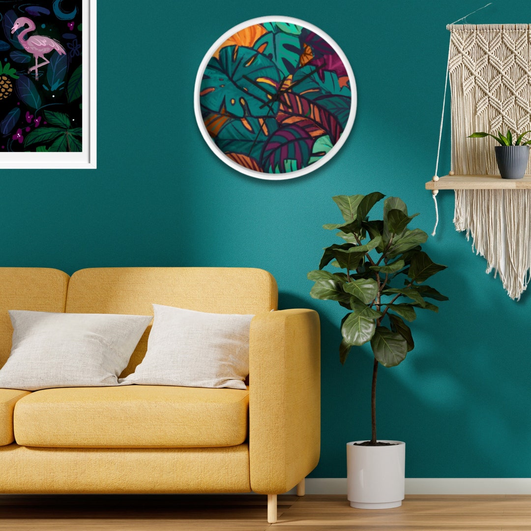 Tropical Wall Clock, Monstera Leaves, Summer Vibes, Tiki Bar Decor ...