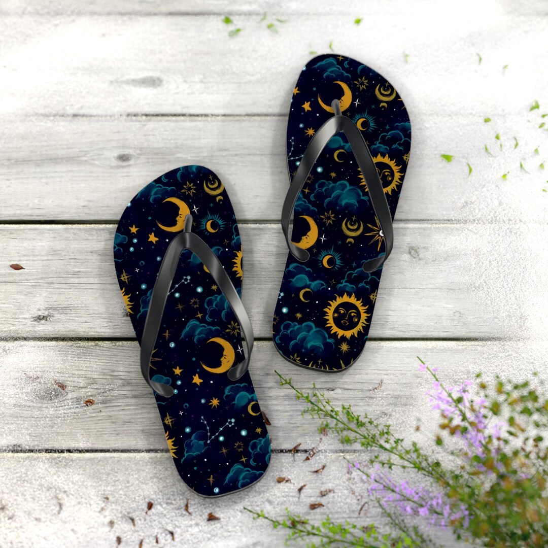 Celestial L Flip Flops, Summer Sandals, Beach Footwear, Pool Slides ...