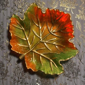 Maple Leaf Dish, Fall Decor, Trinket Tray, Plant Trinket Tray, Candy ...
