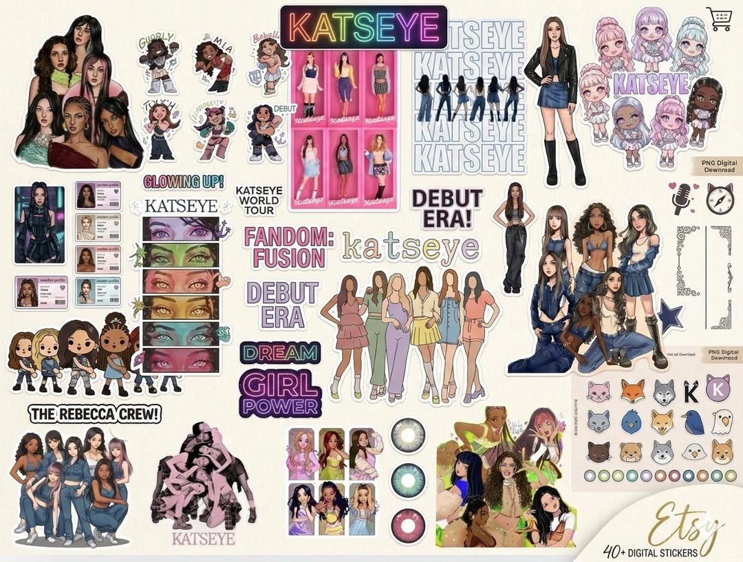 Kat Eye PNG Bundle, Y2K Pop Girl Group Clipart (digital Download) - Etsy UK
