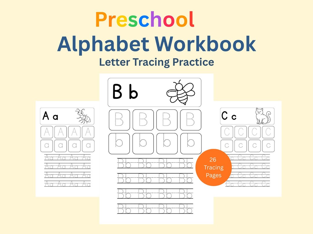 Preschool Alphabet Tracing Workbook | ABC Handwriting Practice ...
