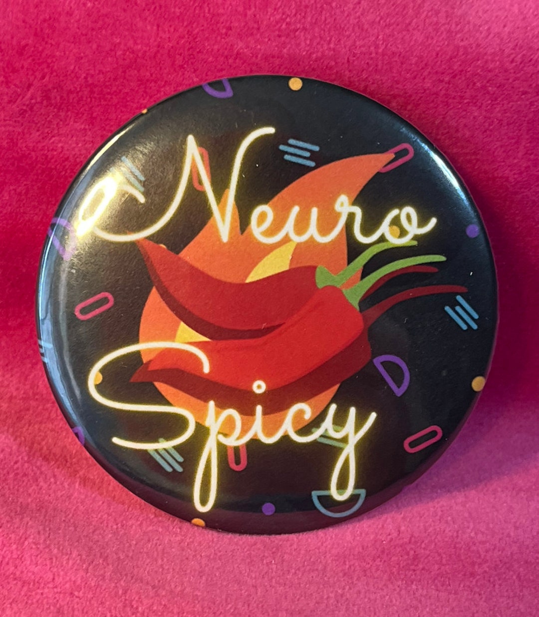 Neuro Spicy Pin Button Mental Health Taco Bell Retro Pepper 90's ...
