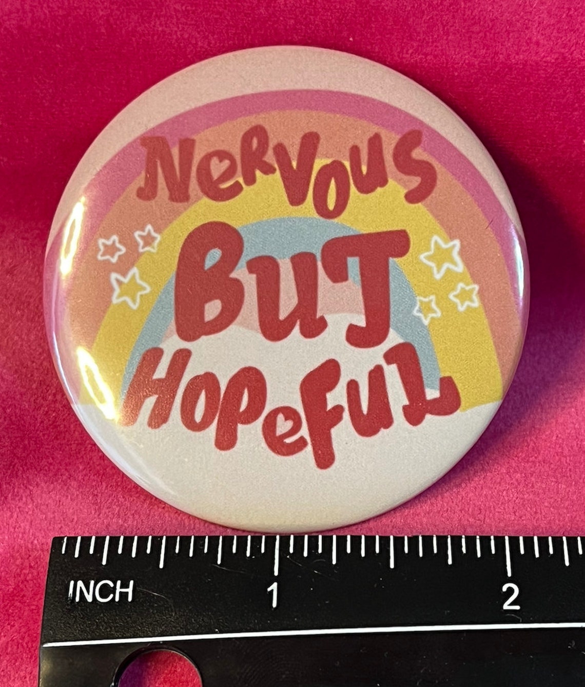 Nervous but Hopeful Pin Button Anxiety Mental Health Neurodivergent ...